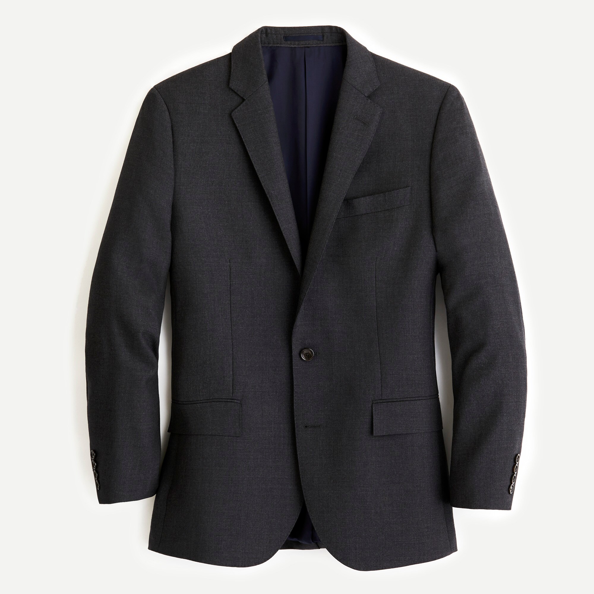 Ludlow Classic-fit Suit Jacket With Double Vent In Charcoal American ...