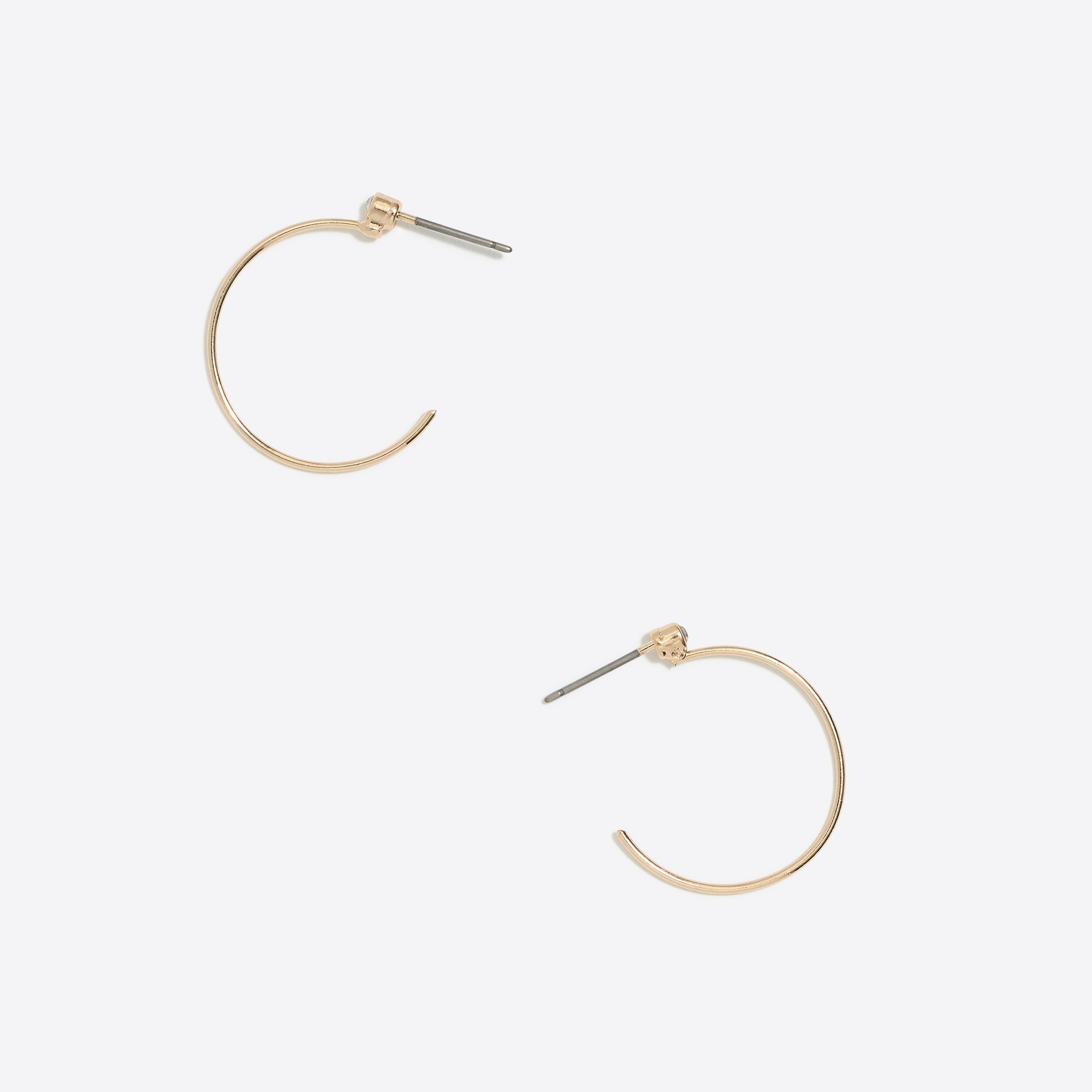 Factory: Delicate Gold Hoop Earrings With Crystals For Women