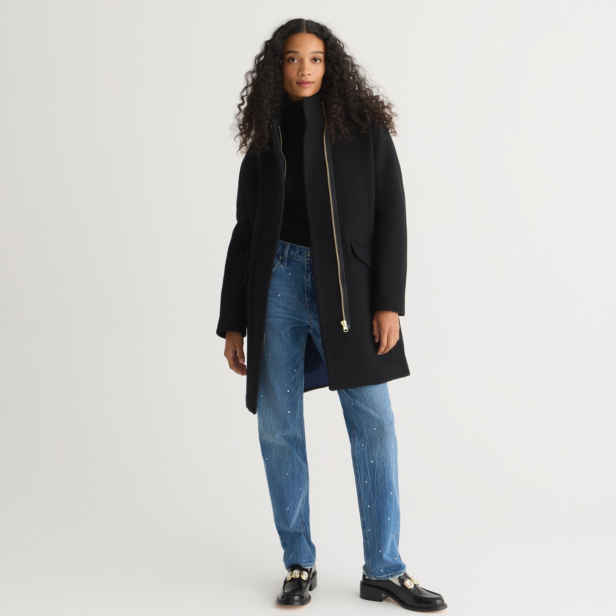 J.Crew: Cocoon Coat In Italian Stadium-cloth Wool Blend For Women