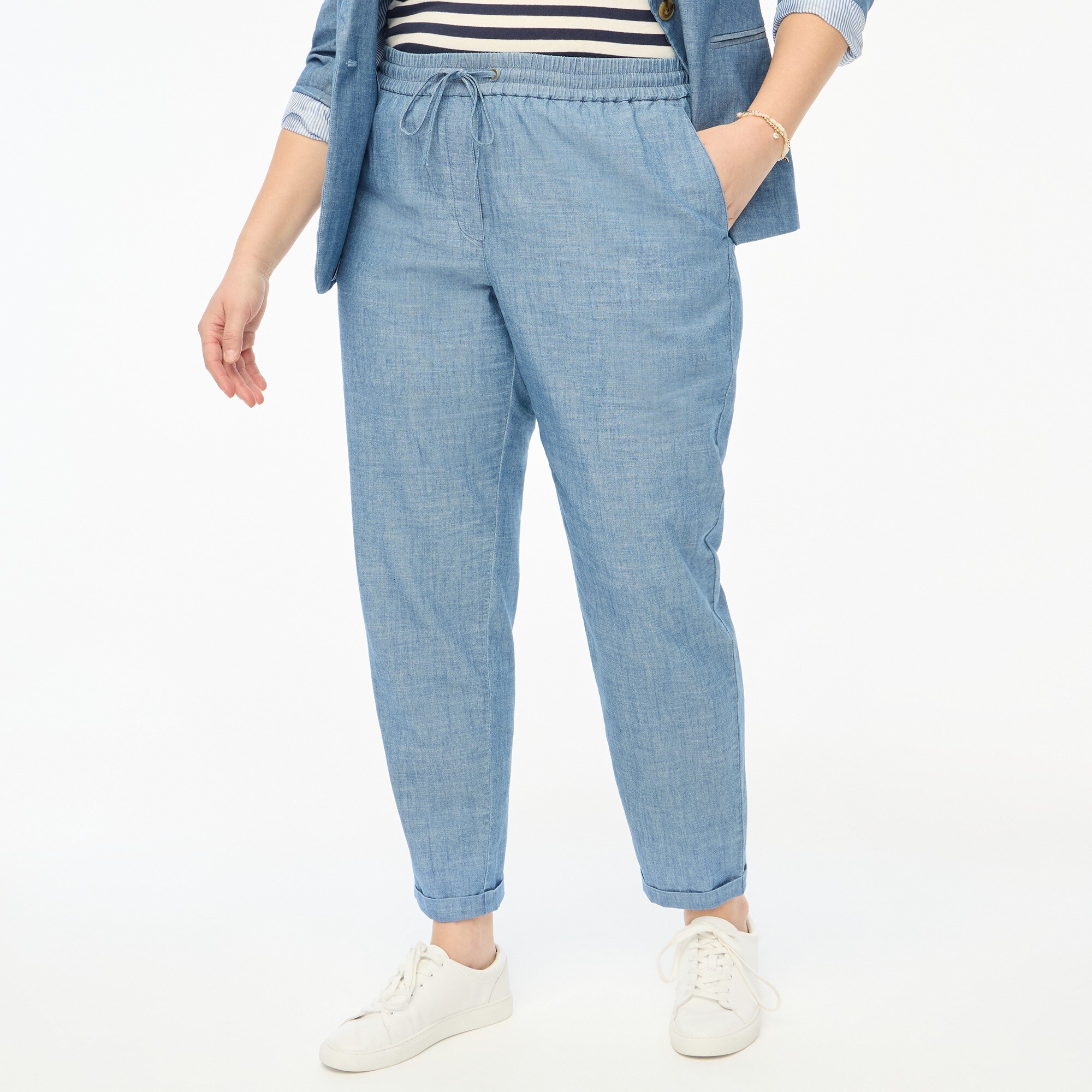 Factory: Chambray Drawstring Pant For Women