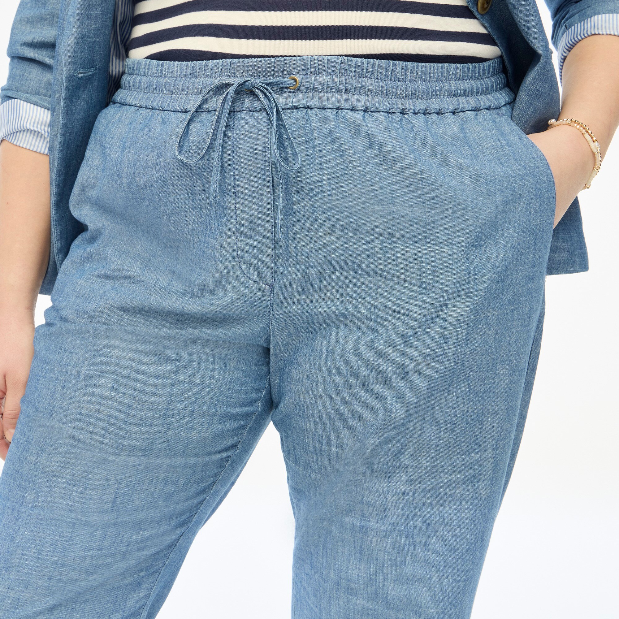 Factory: Chambray Drawstring Pant For Women