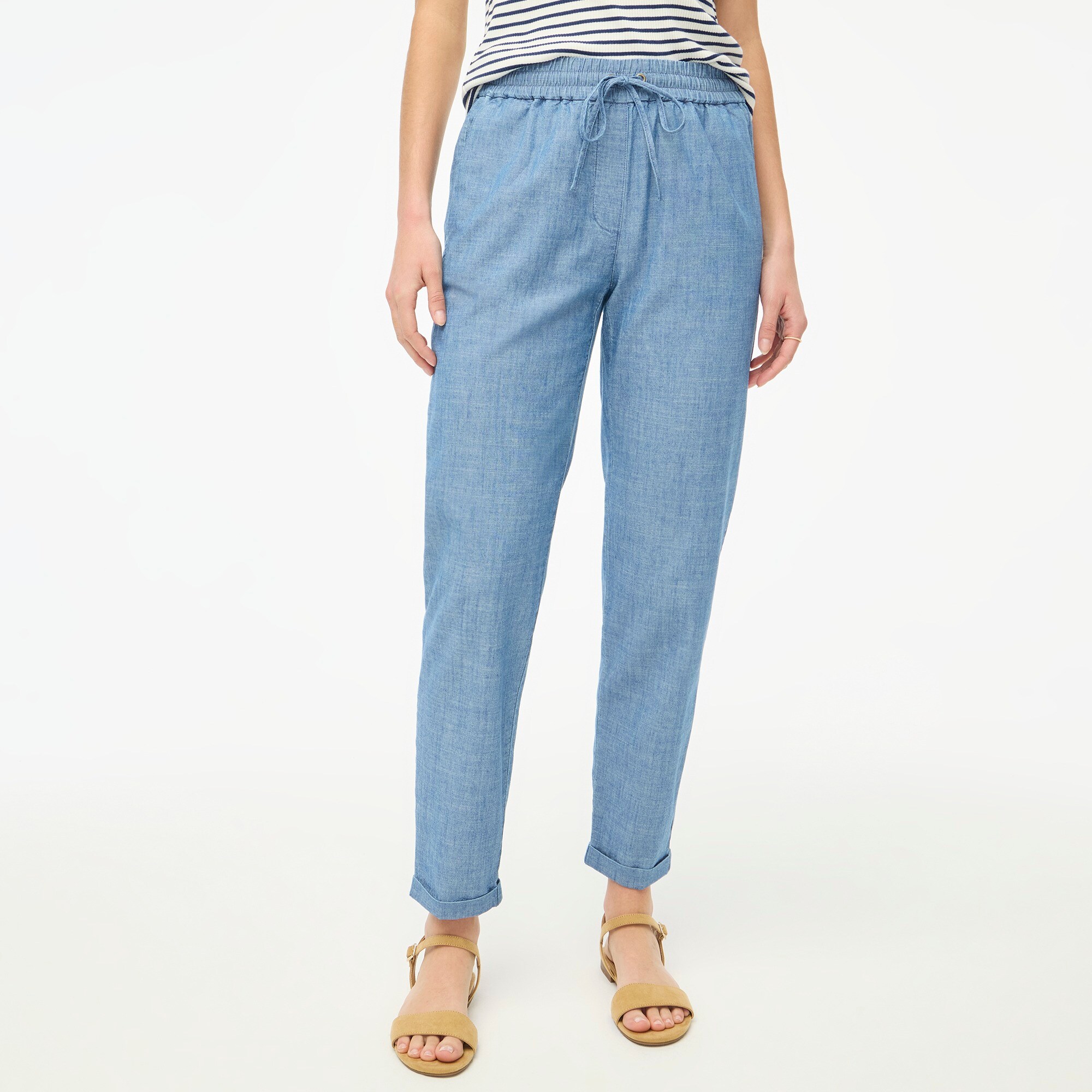 Factory: Chambray Drawstring Pant For Women